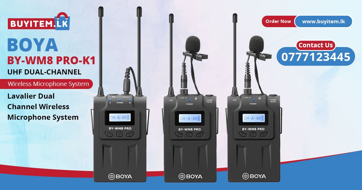 BOYA BY-WM8 Pro-K2 UHF Dual-Channel Wireless Mic